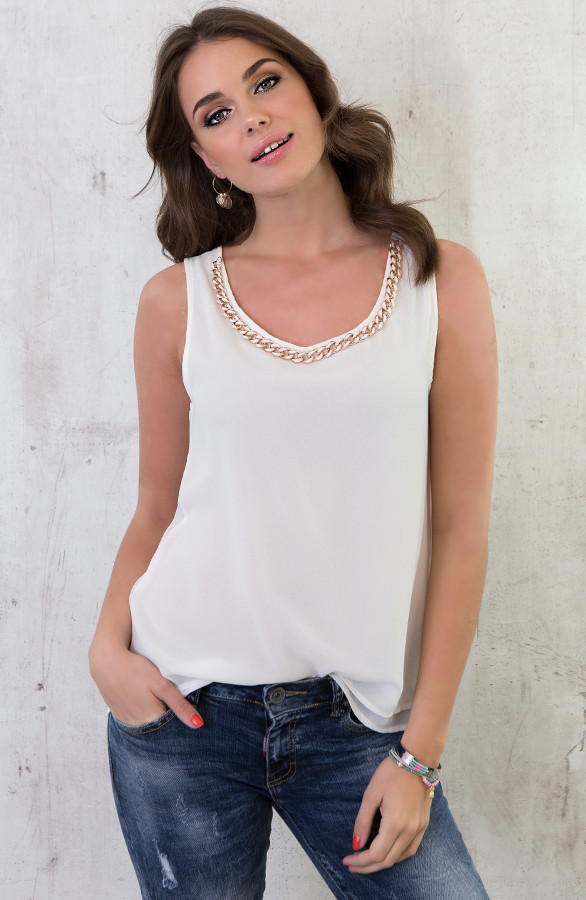 Luxury Chain Top 2.0 Creme | fashionmusthaves.nl