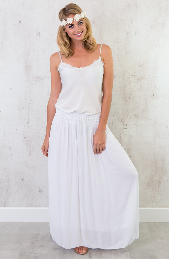 Maxi Rok Wit | fashionmusthaves.nl