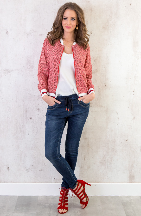 Print Bomber Jasje Rood | fashionmusthaves.nl
