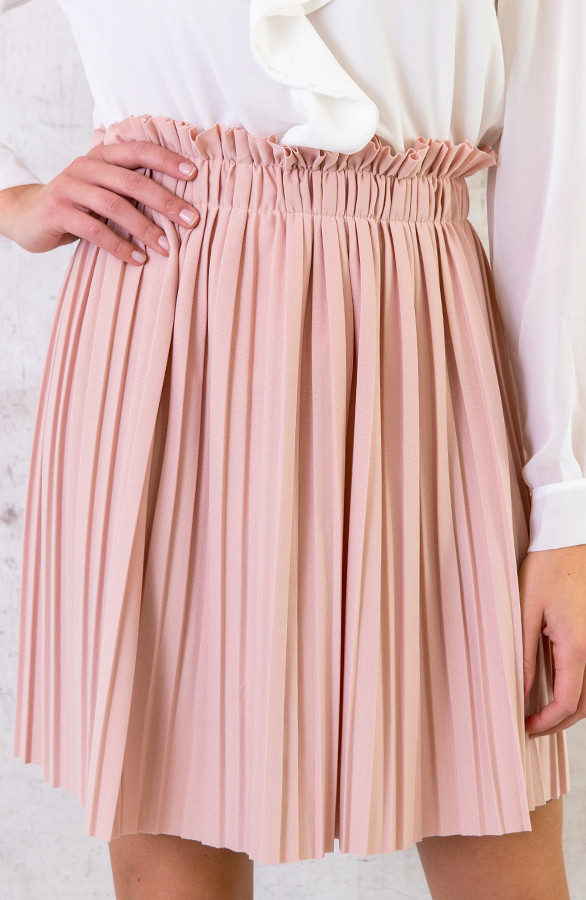 Plisse Rok Pastel Roze | fashionmusthaves.nl