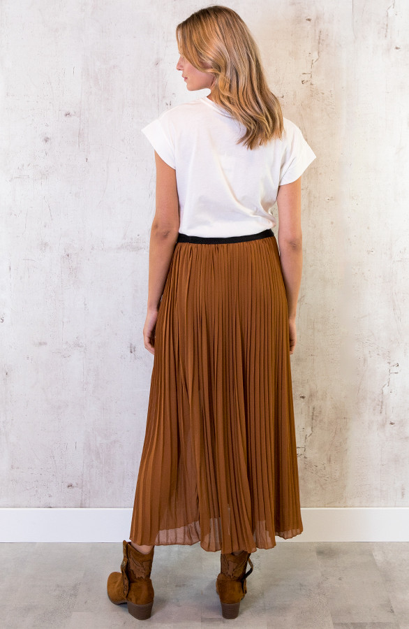 Musthave Deal Plooirok Cognac | fashionmusthaves.nl