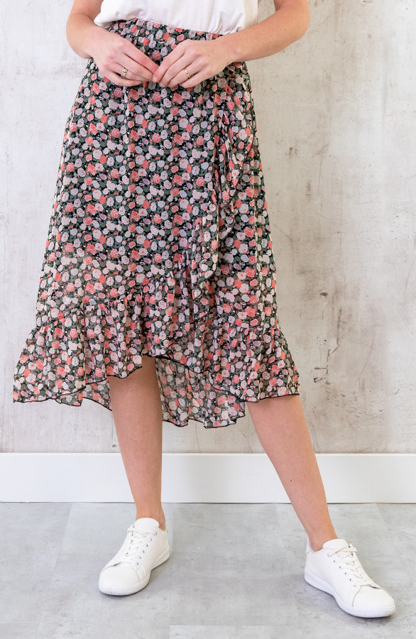 Bloemen Midi Rok Dames | fashionmusthaves.nl