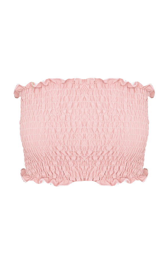 Smocked Bandeau Dust Roze | fashionmusthaves.nl
