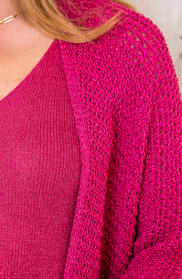 Lurex Vest Loose Fit Fuchsia | fashionmusthaves.nl