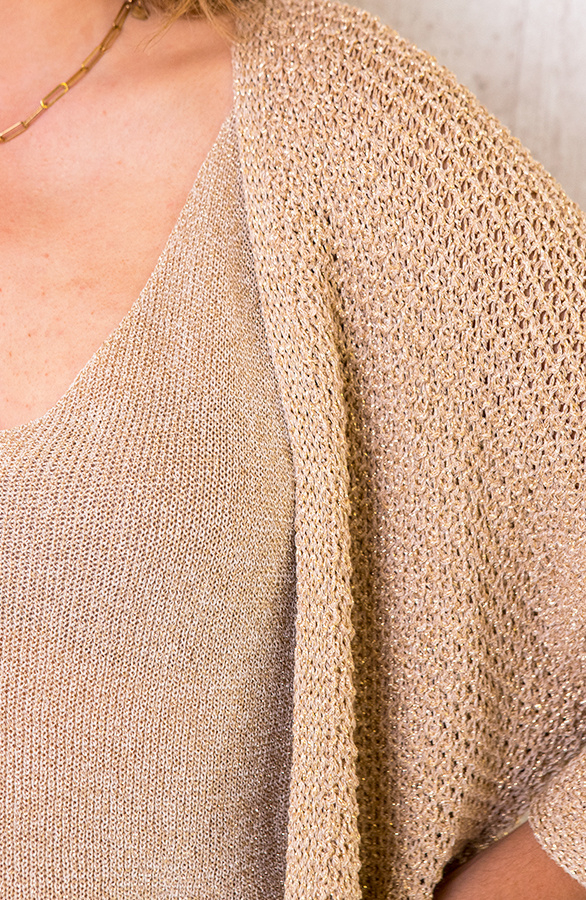 Lurex Vest Loose Fit Gold | fashionmusthaves.nl