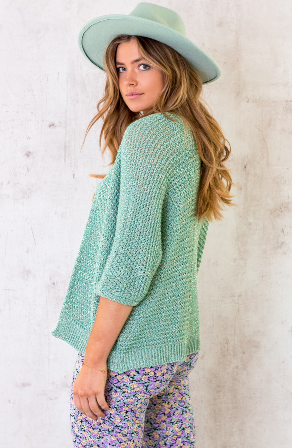 Lurex Vest Loose Fit Mint | fashionmusthaves.nl