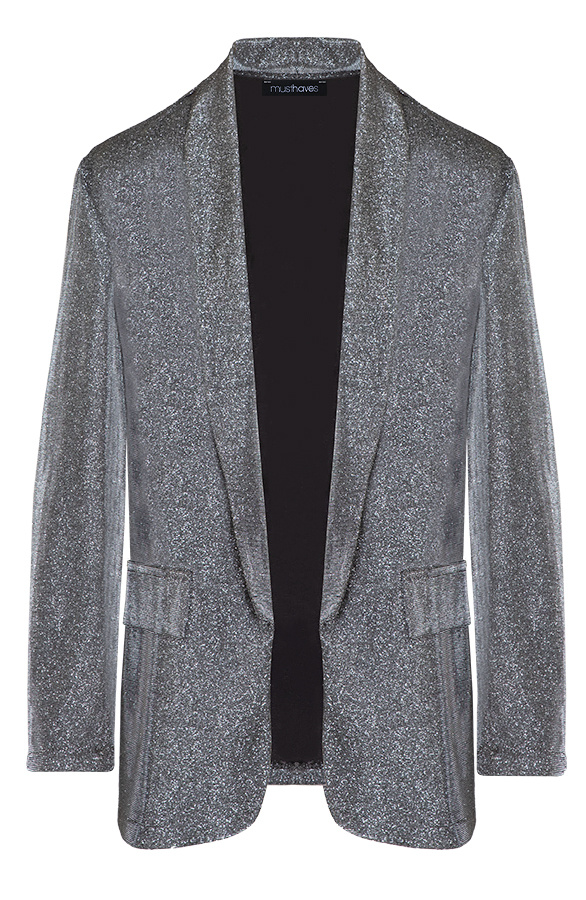 Glitter Blazer Zilver | fashionmusthaves.nl