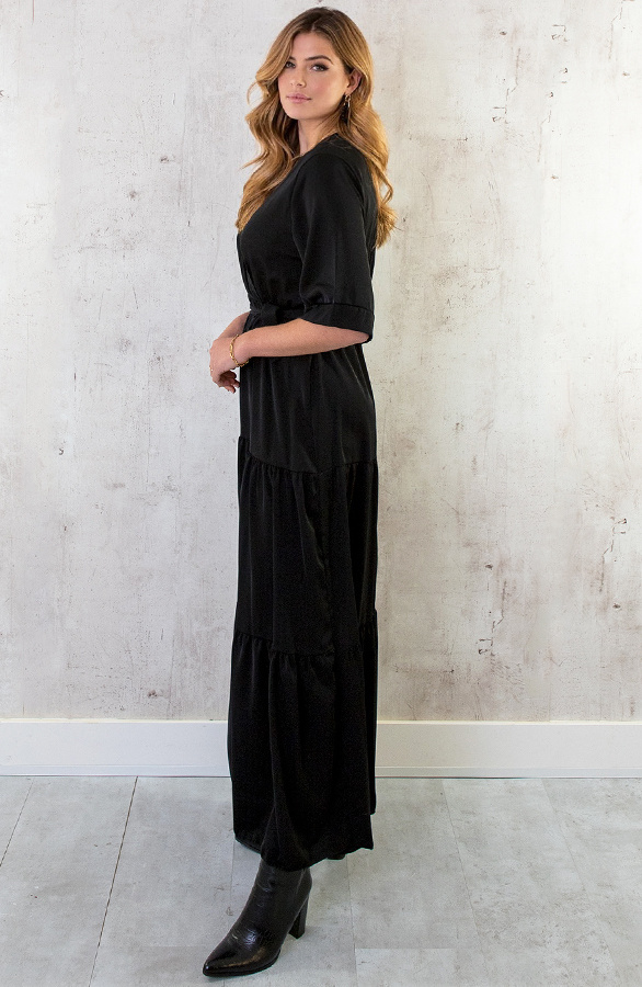 Kimono Maxi Dress Zwart | fashionmusthaves.nl