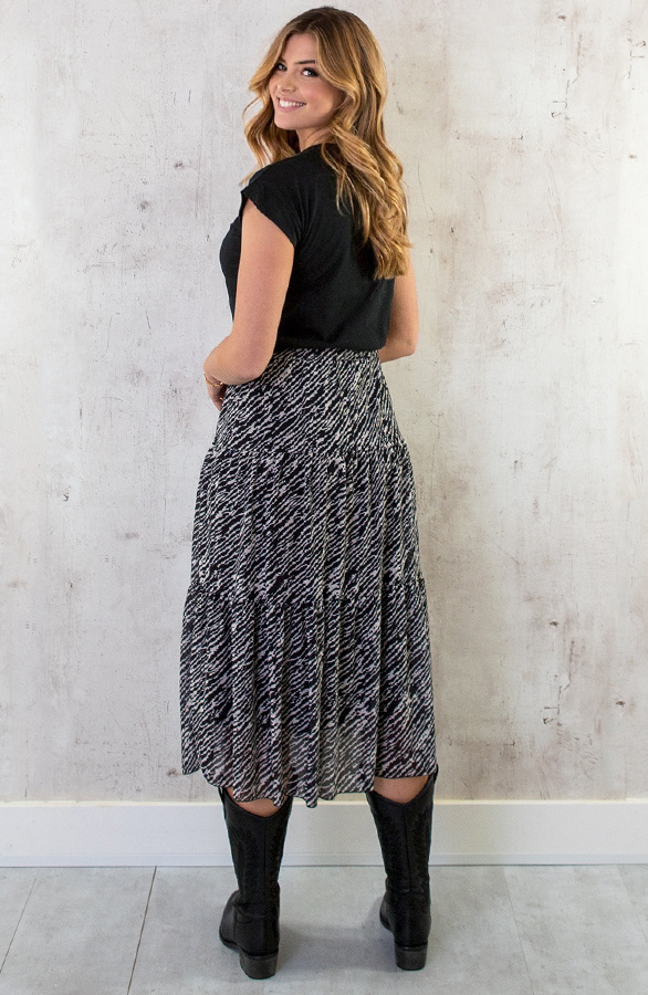 Midi Rok Met Zebraprint | fashionmusthaves.nl