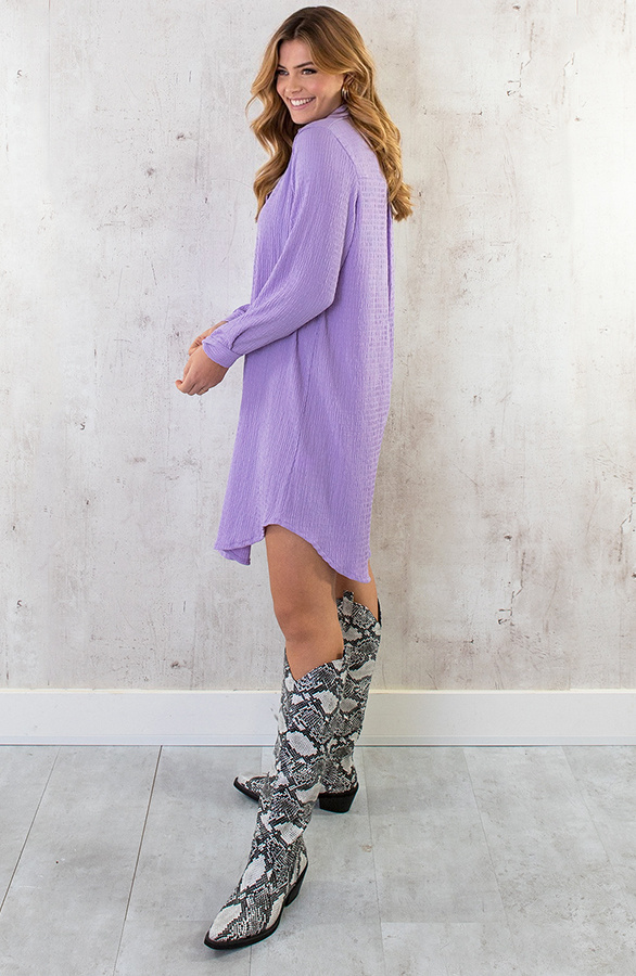 Smocked Blouse Dress Lila | fashionmusthaves.nl