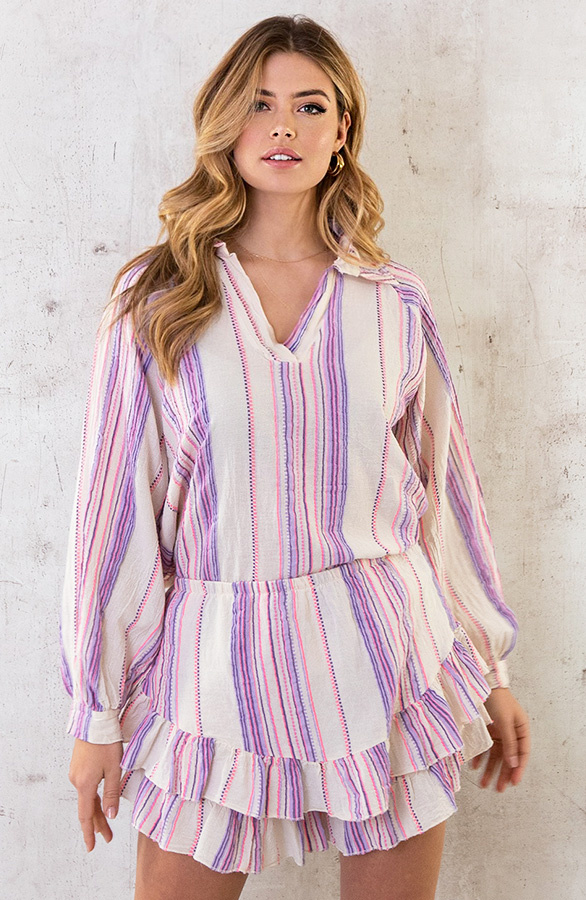 Skort Aztec Lila Roze | Fashionmusthaves.nl