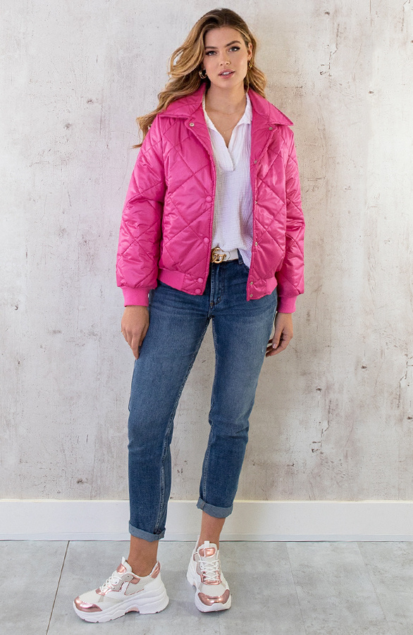 Bomber Jacket Quilted Fuchsia | Fashionmusthaves.nl