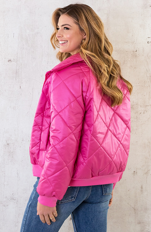 Bomber Jacket Quilted Fuchsia | Fashionmusthaves.nl