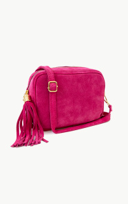 Suede Tas Met Rits Fuchsia | Fashionmusthaves.nl