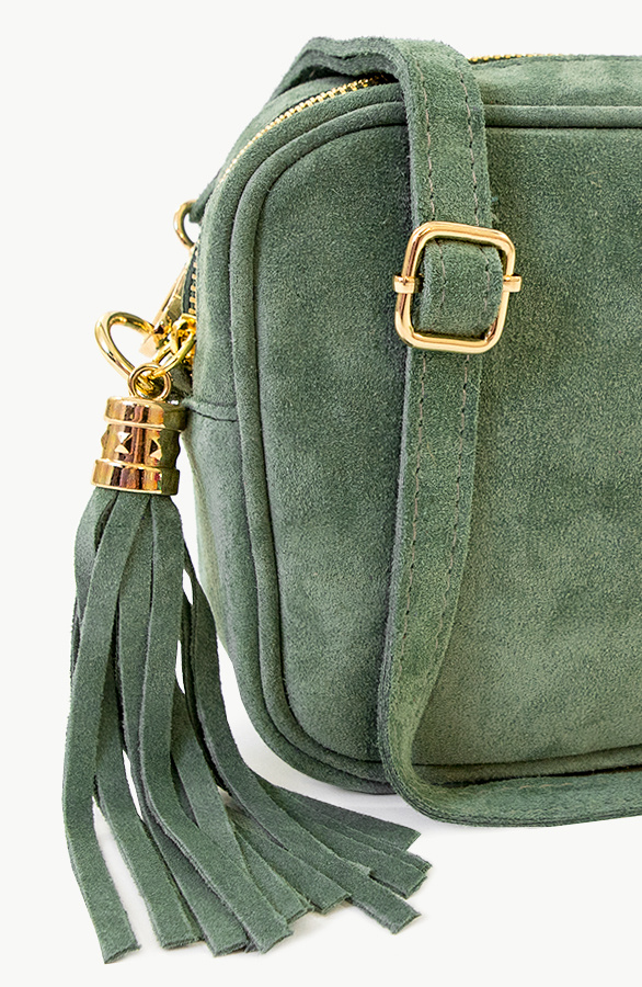 Suede Tas Met Rits Mint | Fashionmusthaves.nl
