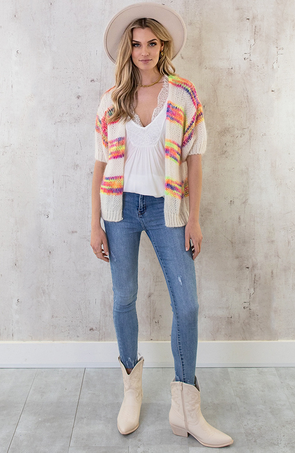 Multicolor Vest Met Korte Mouw | Fashionmusthaves.nl