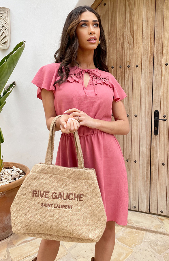 Puglia Dress Dust Roze | Fashionmusthaves.nl