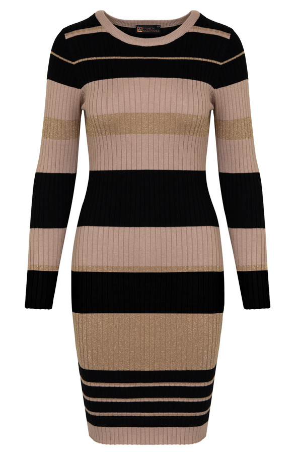 Strepen Jurk Zwart Lurex | Fashionmusthaves.nl