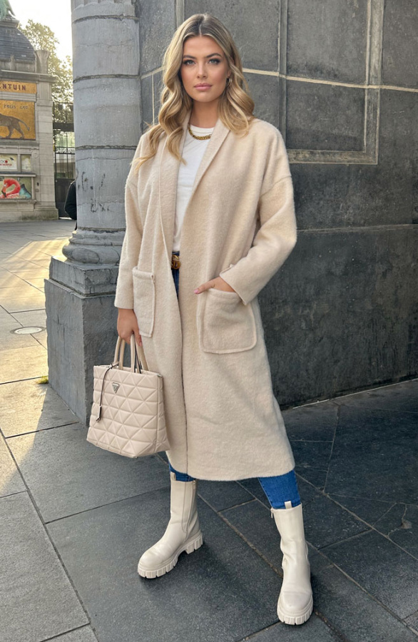 Ultra Soft Coat Classic Ecru | Fashionmusthaves.nl