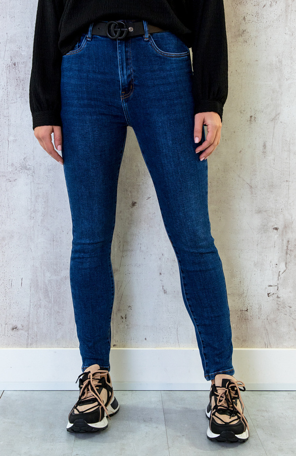 High Waisted Push Up Jeans Dark Blue | Fashionmusthaves.nl