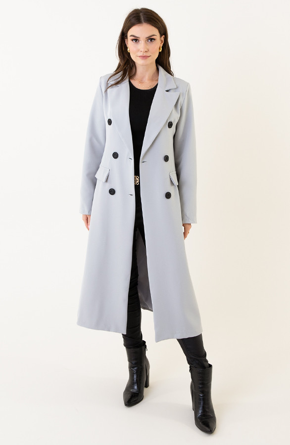 Lange Blazer Grijs | Fashionmusthaves.nl