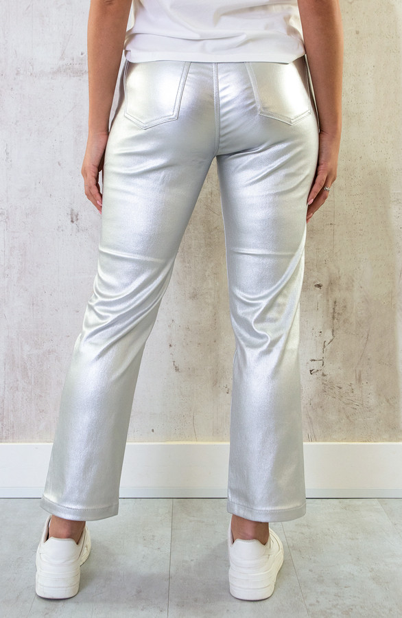 Metallic Broek Dames Zilver | Fashionmusthaves.nl