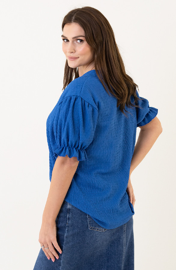 Smocked Top Sevilla Kobalt | Fashionmusthaves.nl