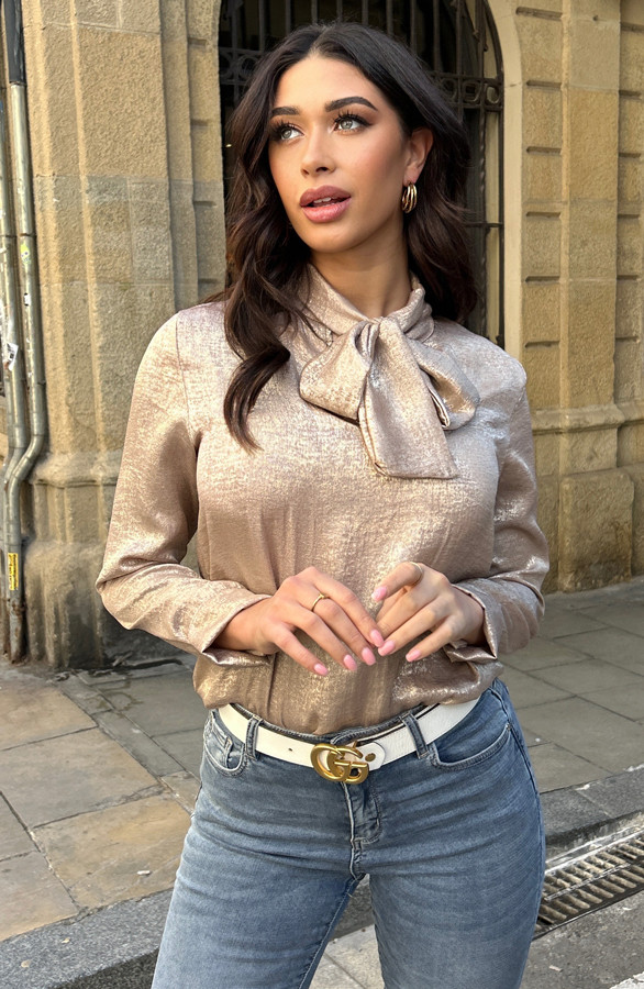 Strik Blouse Dames Goud | Fashionmusthaves.nl