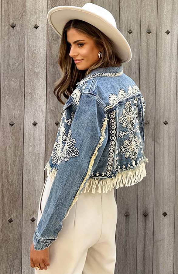 Bohemian Print Denim Jacket | Fashionmusthaves.nl