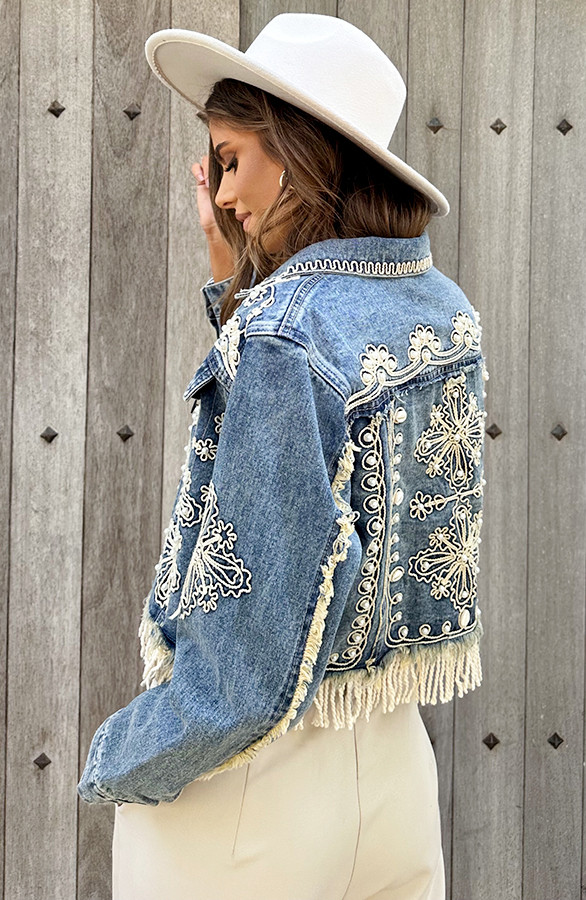 Bohemian Print Denim Jacket | Fashionmusthaves.nl