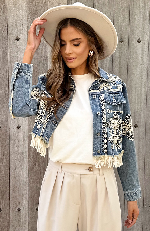 Bohemian Print Denim Jacket | Fashionmusthaves.nl