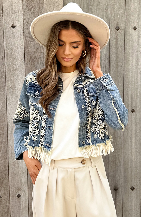 Bohemian Print Denim Jacket | Fashionmusthaves.nl
