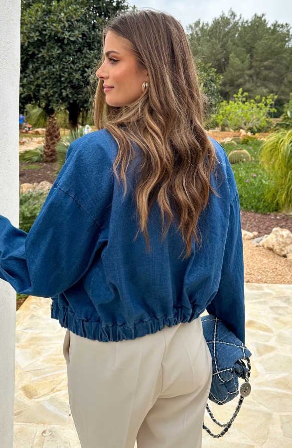 Bomber Jacket Denim | Fashionmusthaves.nl
