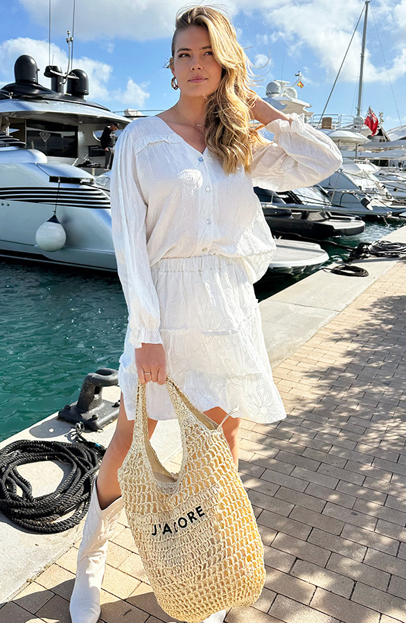 Embroidery Flower Rok Wit | Fashionmusthaves.nl