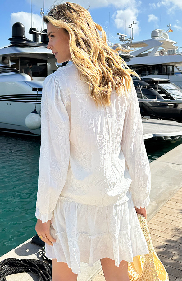 Embroidery Flower Rok Wit | Fashionmusthaves.nl