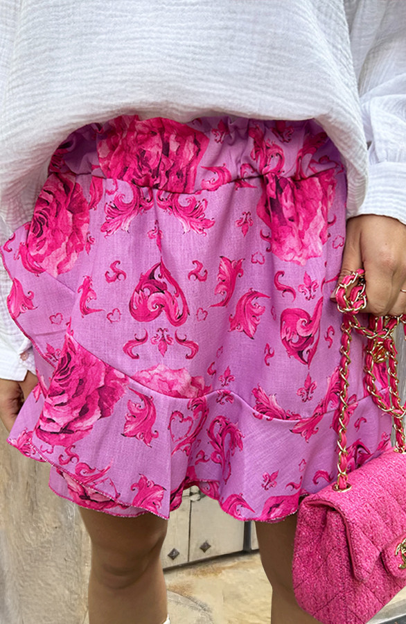 Flower Print Skort Lila | Fashionmusthaves.nl