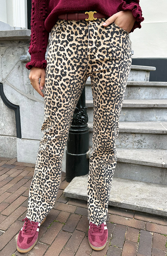 Wide Leg Jeans Leopard Stretch FMH | Fashionmusthaves.nl