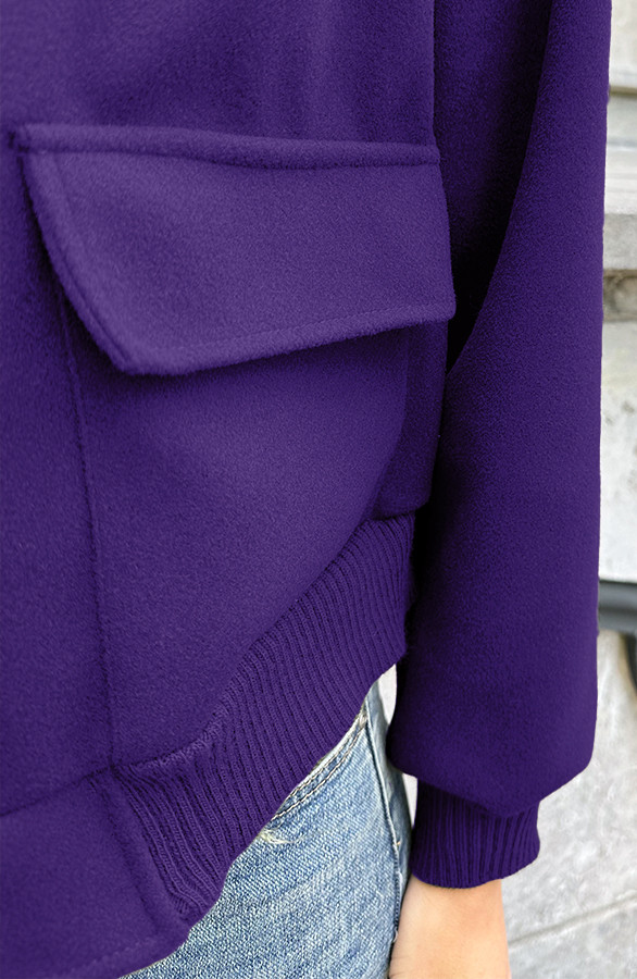 Soft Bomberjacket Dark Purple | Fashionmusthaves.nl